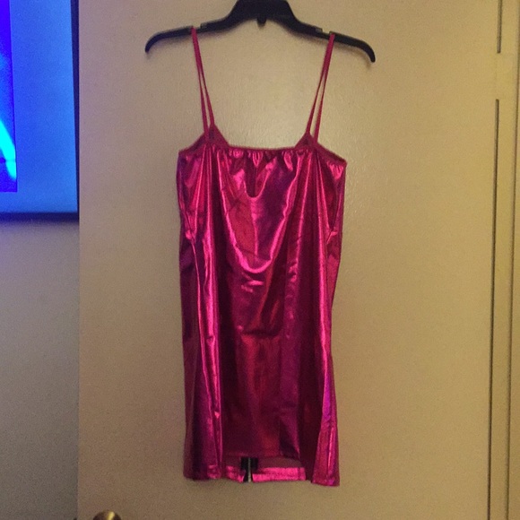 Dresses | Gorgeous Metallic Hot Pink Dress | Poshmark